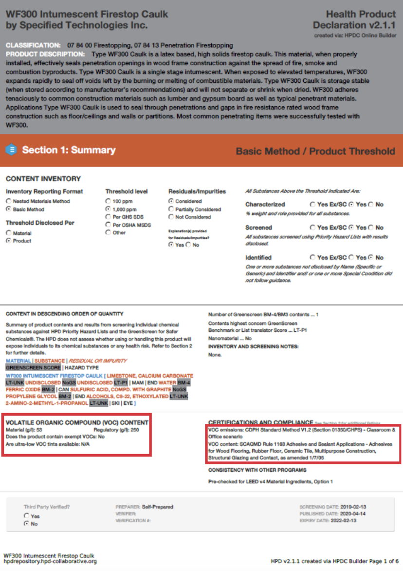 Material Submittals LEED